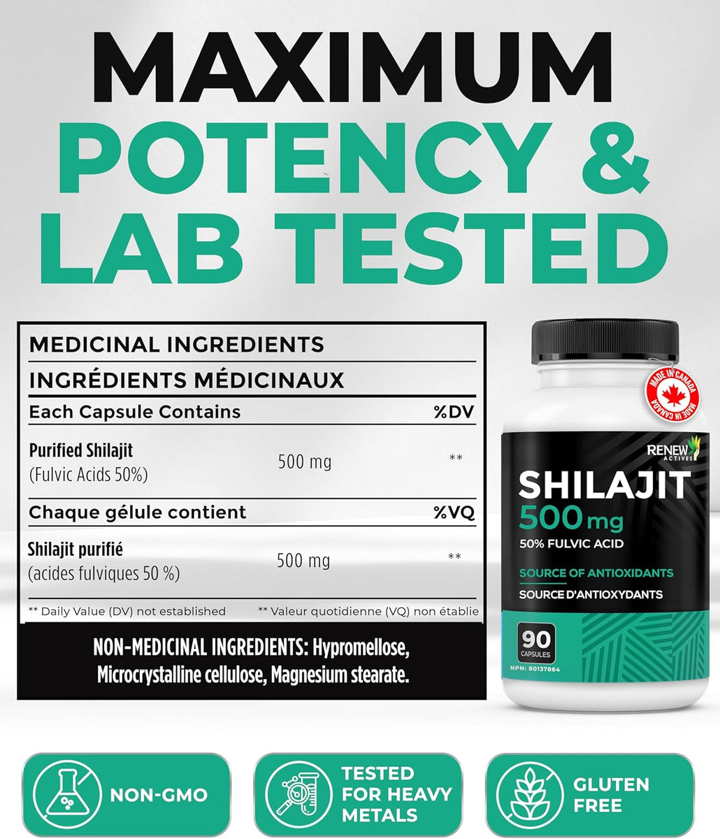 Renew Actives – Premium Shilajit Supplement – Supports Testosterone ...